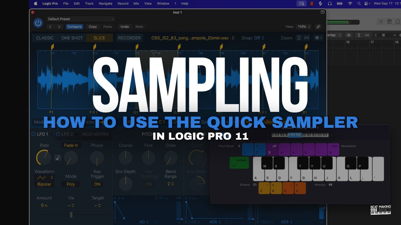 Sampling In Logic Pro 11 - How To Use The Quick Sampler - YouTube