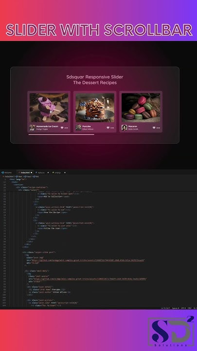 Slider With Scrollbar Design Html And Css Sdsquar Solutions Animation Webdesign Website