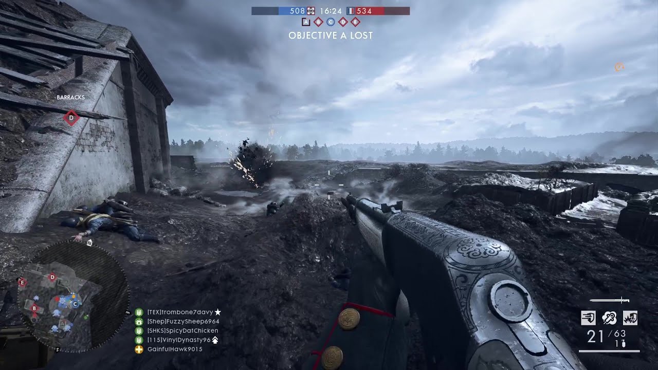 Battlefield 1 Conquest M1907 SL Sweeper in Fort de Vaux - YouTube