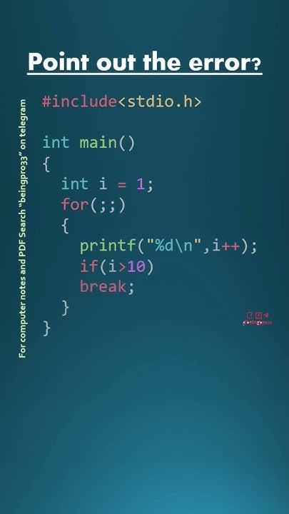 Point Out The Error|| Practice Question|| #C #Programming|| #BeingPro - YouTube