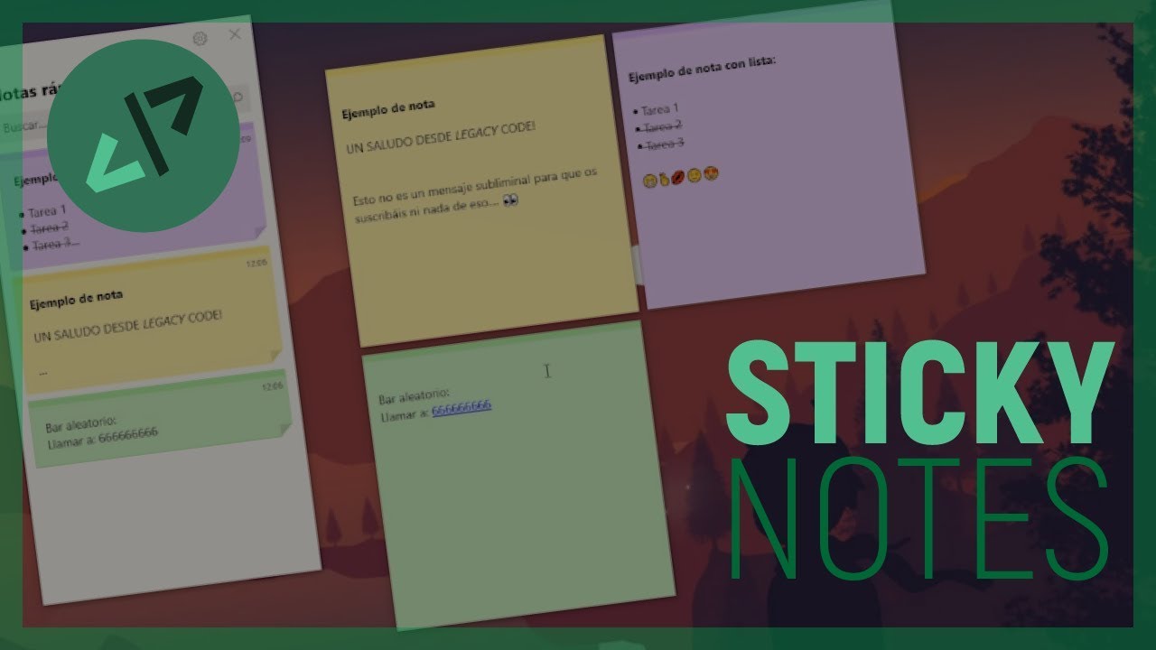 LAS NUEVAS NOTAS DE WINDOWS 10 - Trucos y Apps (Sticky Notes) - YouTube
