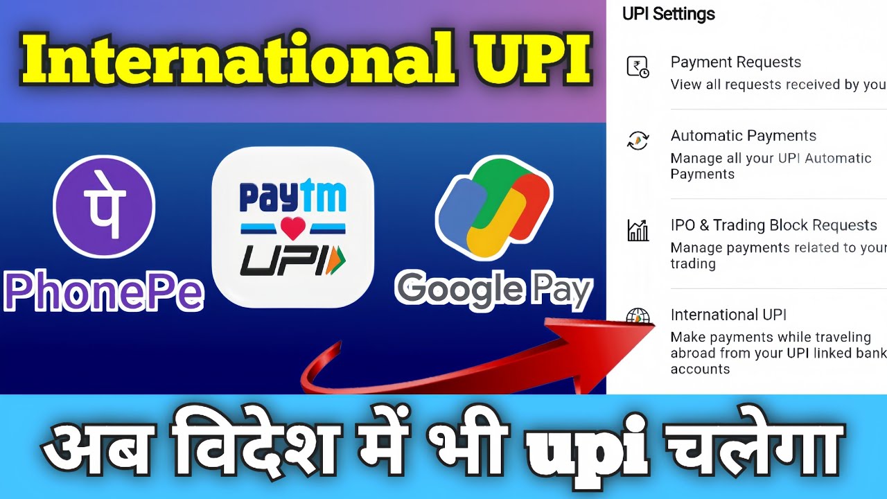 International UPI on Paytm, Phone pe and Google pay | विदेश में UPI ...