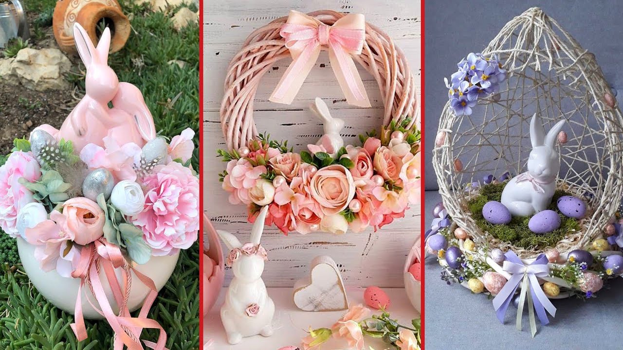 2022 Easter Decorations Ideas/Wreath's With Centerpieces For Table ...