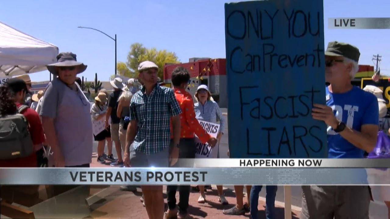 Tucson rally protests VA job cuts; vice mayor joins veterans - YouTube
