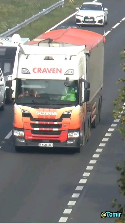 SCANIA R450 - CAVEN - A1(M) motorway #truckspotting #tomir - YouTube