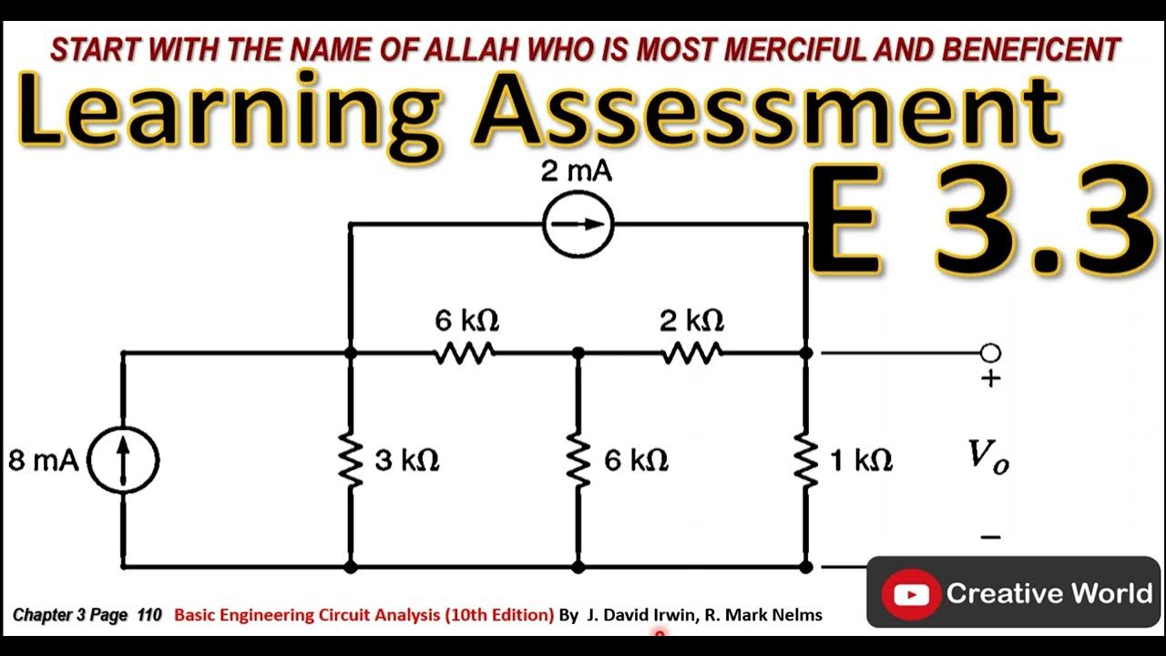 Chapter 3 Learning Assessment E 3.3 Solution | Nodal Analysis| Linear Circuit Analysis - YouTube