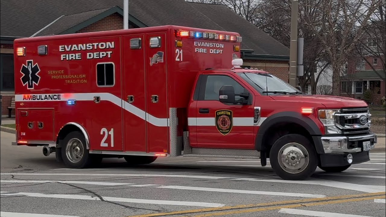 *BRAND NEW* Evanston Fire Department Squad and Ambulance 21 Responding ...