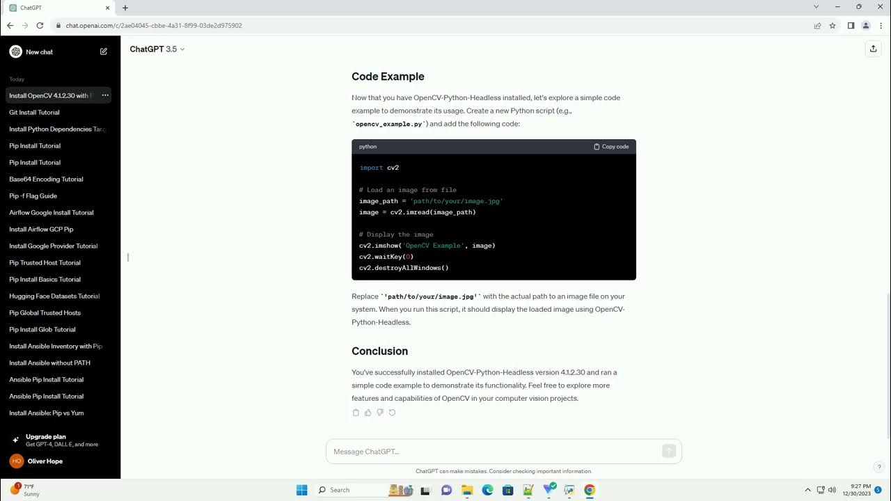 Pip Install Opencv Python Headless 4 1 2 30 Youtube