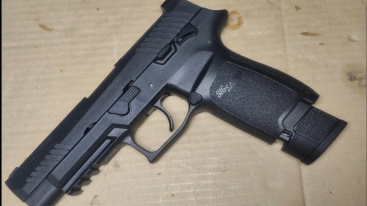 電動ブローバック M17 SIG P320 UDL製 その1 プリコック レーザーとゲル弾 - YouTube