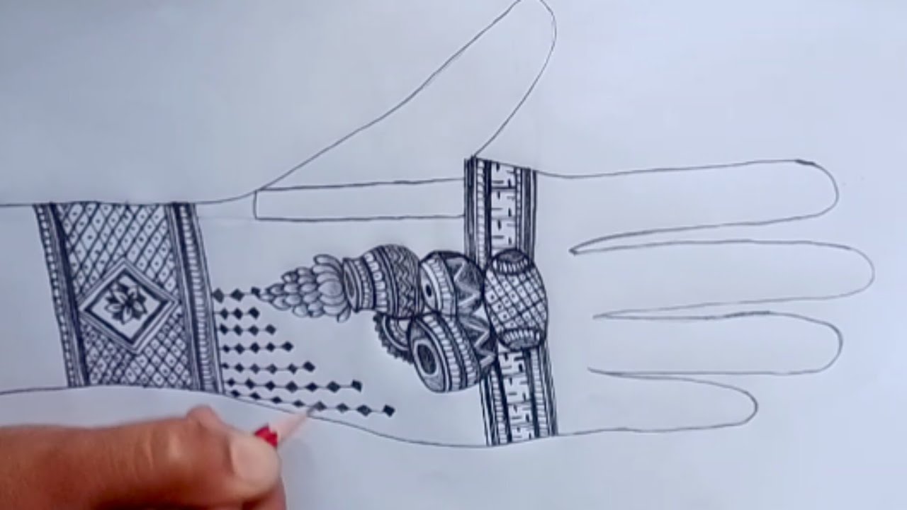 Swastik Mehandi Design||🙏Full Hand Mehandi Design|Pencil Shaded Mehandi ...