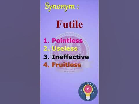 5 Synonyms of Futile | How to learn Vocabulary | |in different ways | Vocabulary SSC - YouTube