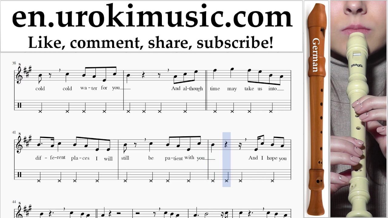 How to Play Recorder G. Major Lazer, Justin Bieber - Cold Water Part#2 ...