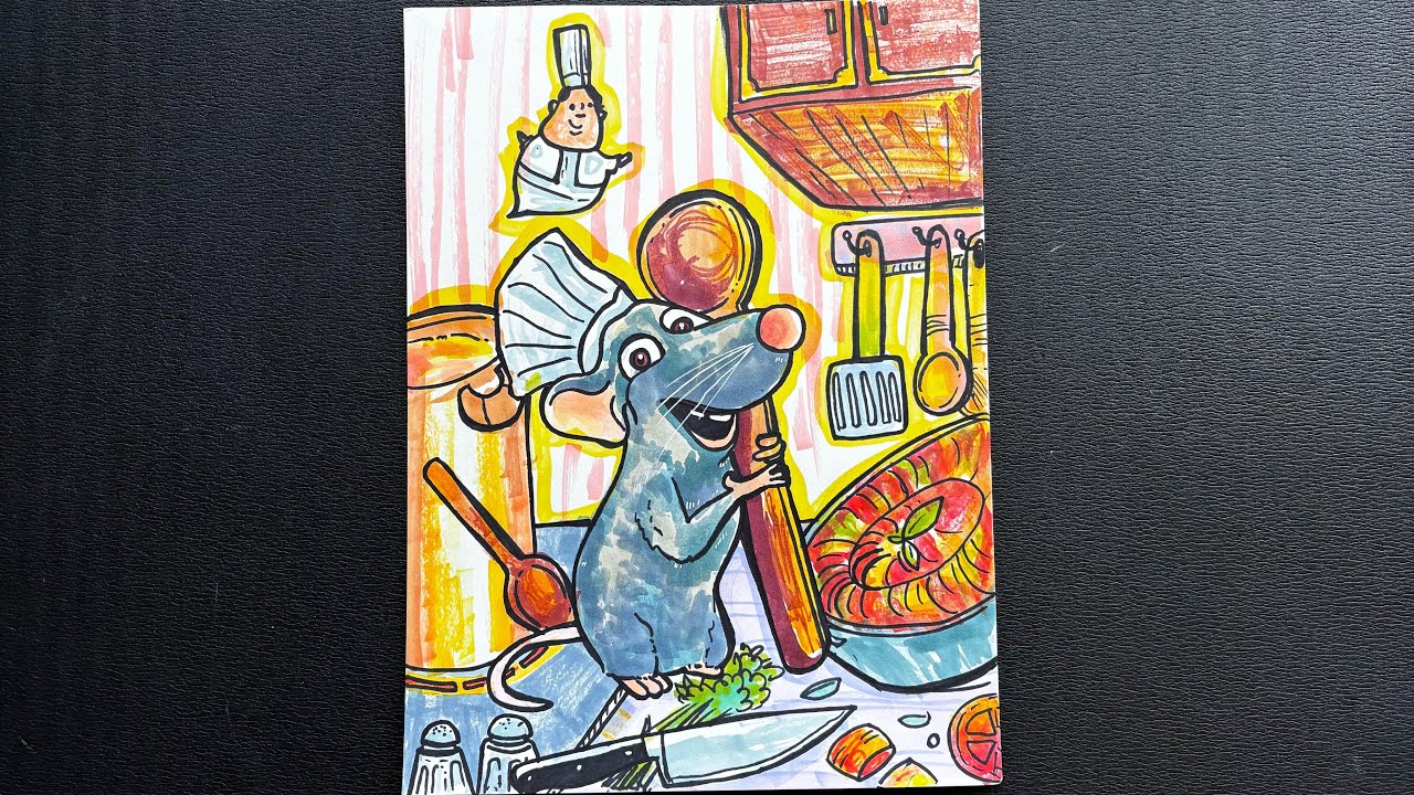 How to Draw Ratatouille Remy The Rat 🐀I How to Draw Chef Remy From ...