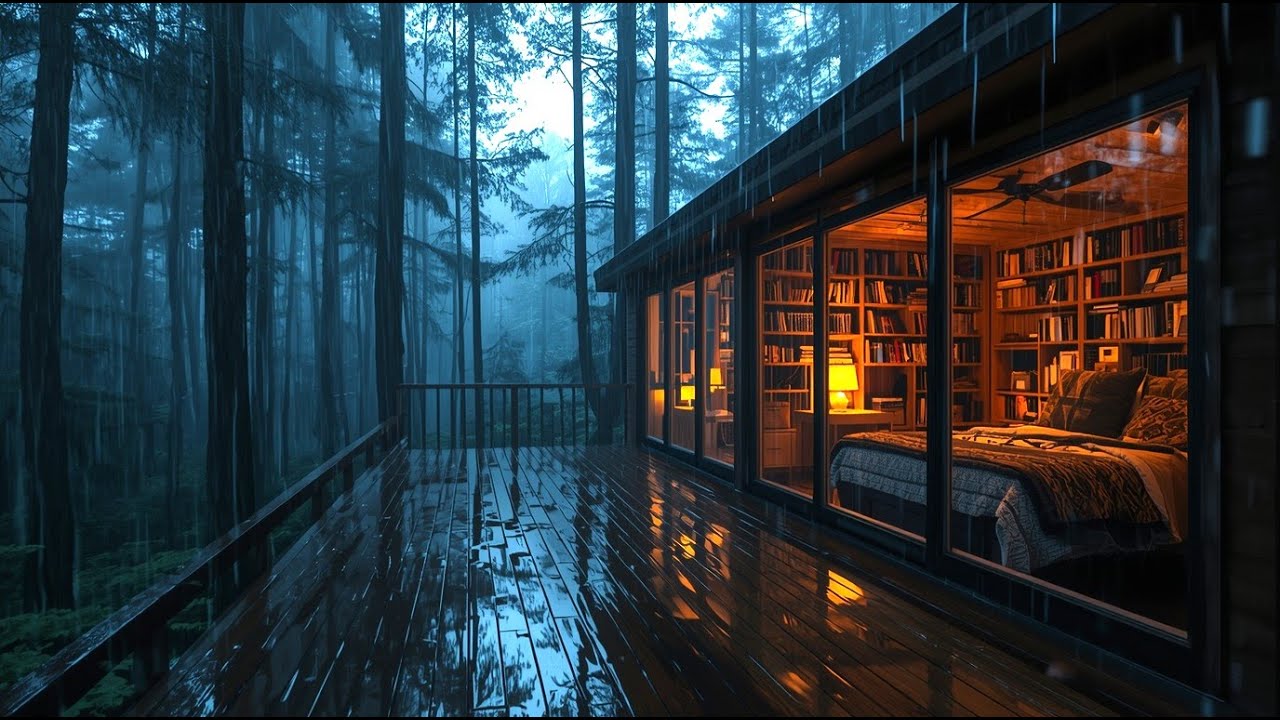Quiet Your Mind in 15 Minutes Cozy Library Rain Calm 🌧️ - YouTube