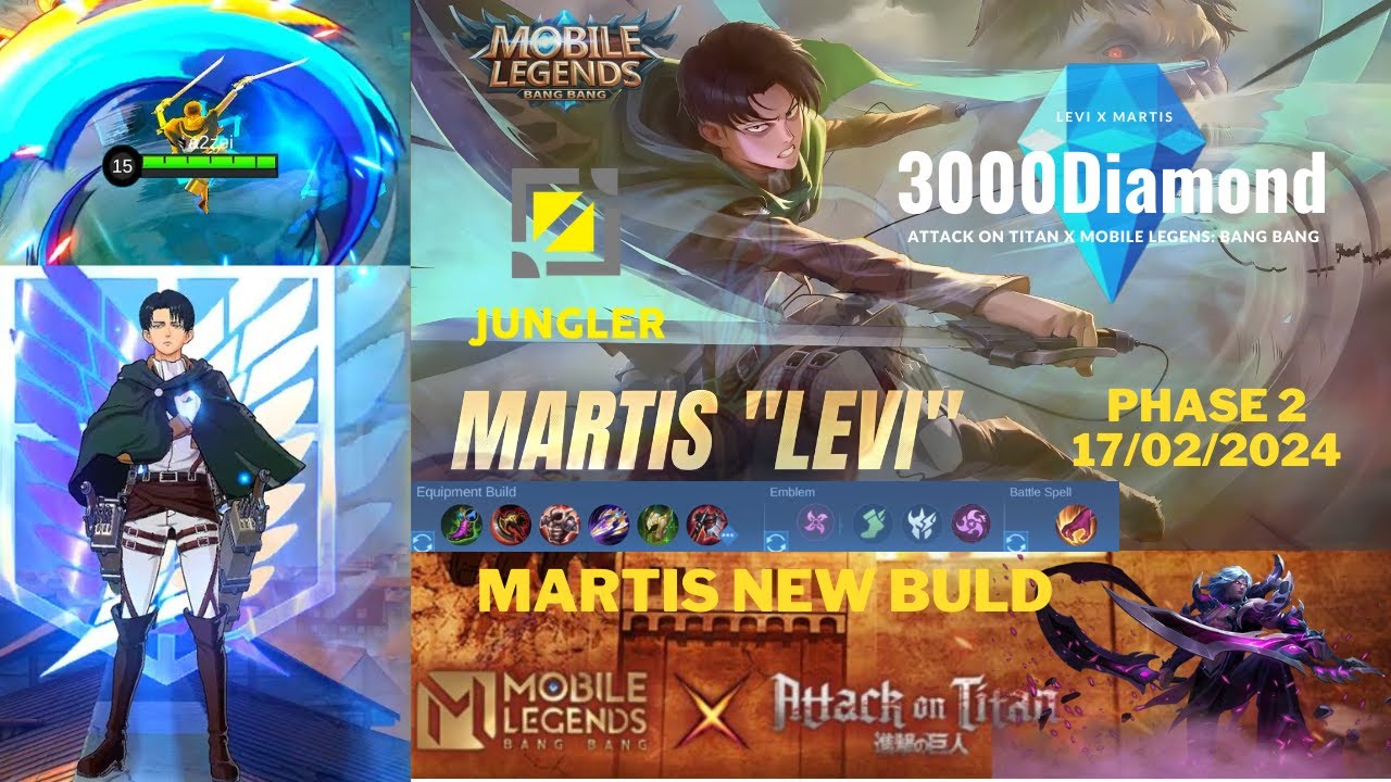 MARTIS NEW SKIN LEVI 3000DIAMOND // AOT EVENT PHASE2 ( MLBB x AOT ...