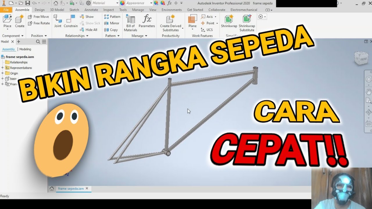 FRAME SEPEDA - PART1 (GAMBAR DASAR) - INVENTOR - YouTube