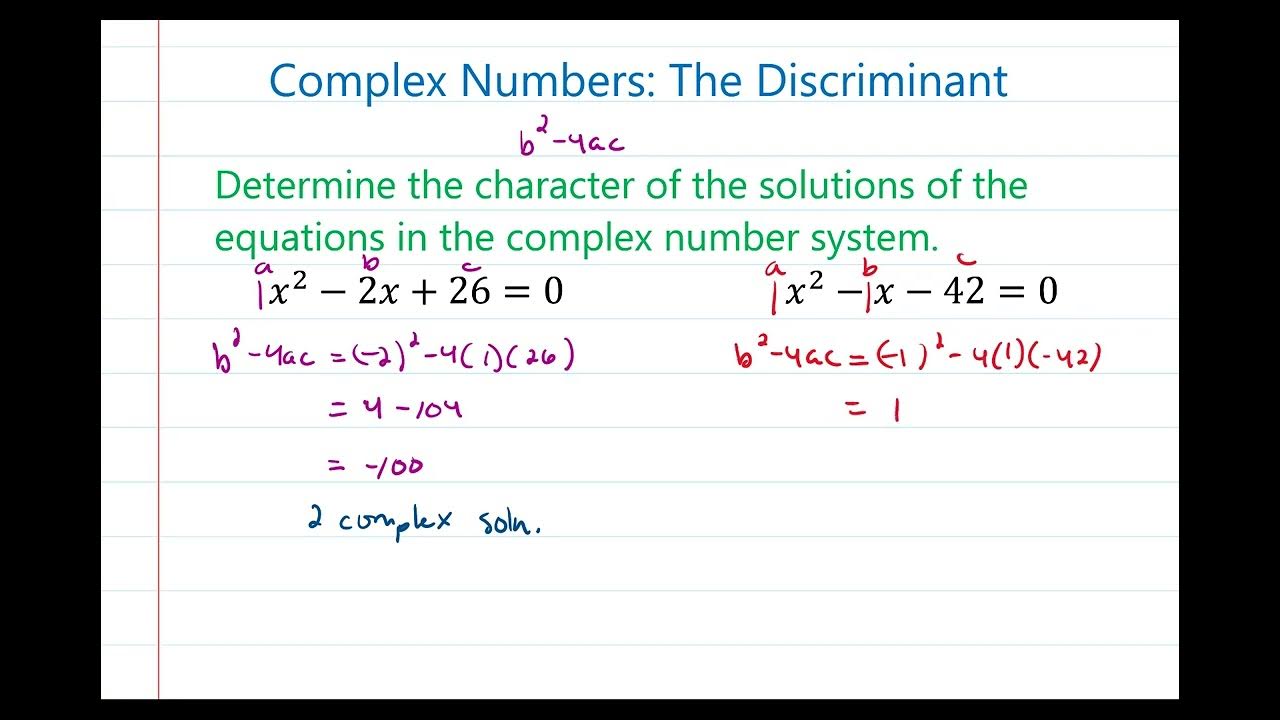Complex Numbers: The Discriminant - YouTube