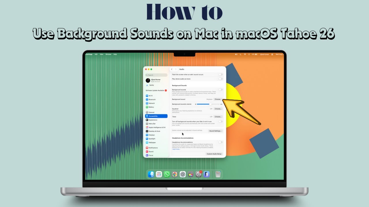 How to Use Background Sounds on Mac in macOS Tahoe 26 - YouTube