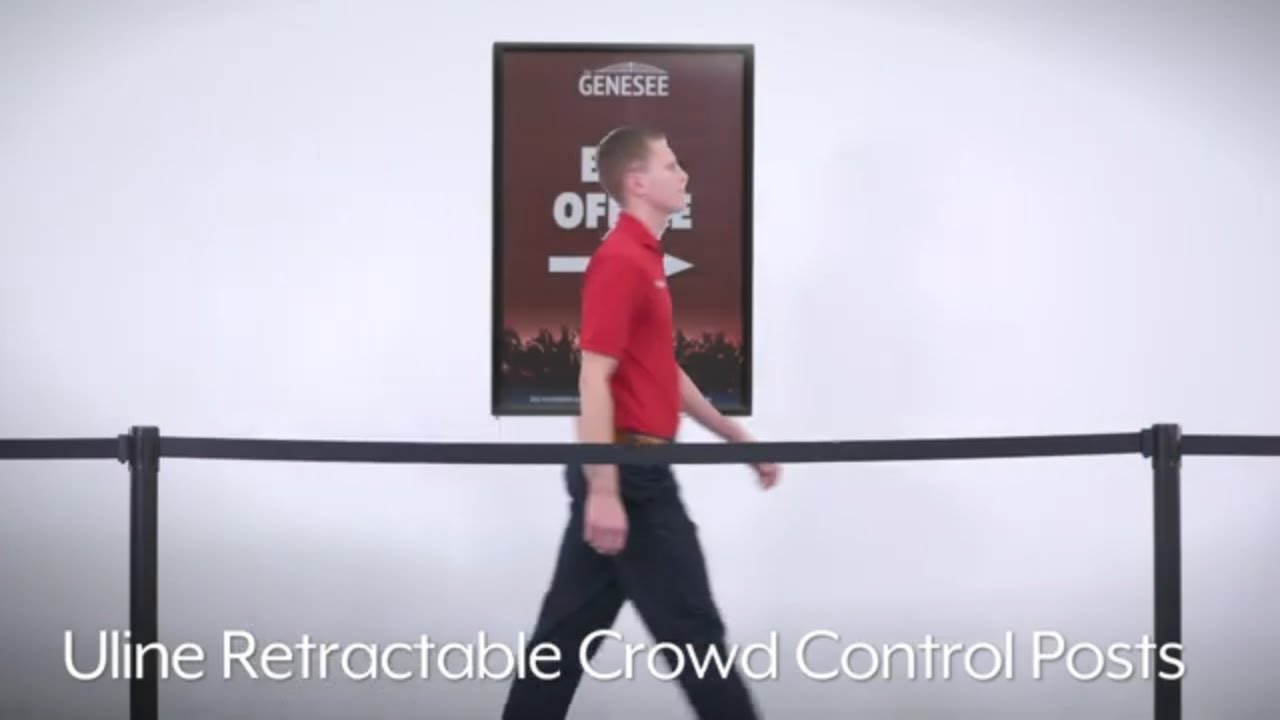 Uline Retractable Crowd Control - YouTube