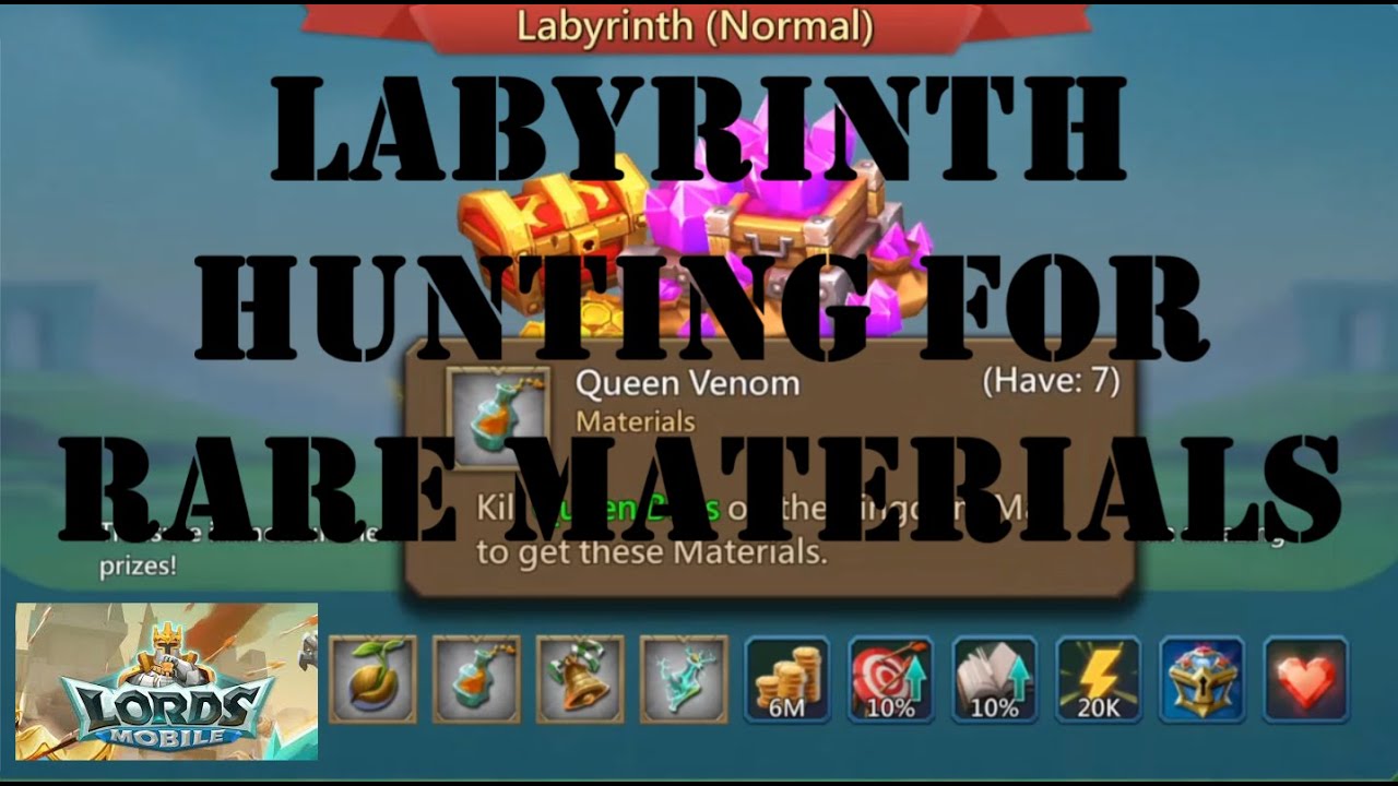 Lords Mobile- Labyrinth | Hunting For Rare Materials - YouTube