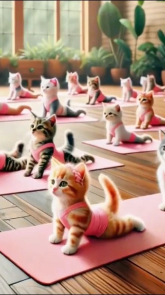 Funny cat yoga step by step morning yoga😄ytshort#morning yoga #viral ...