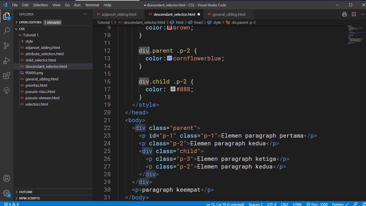 Tutorial 2 Css Combinator Youtube 8780