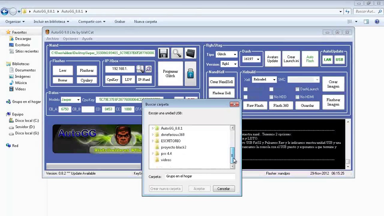 AutoGG actualizar consola con rgh hecho Metodo Xell - YouTube