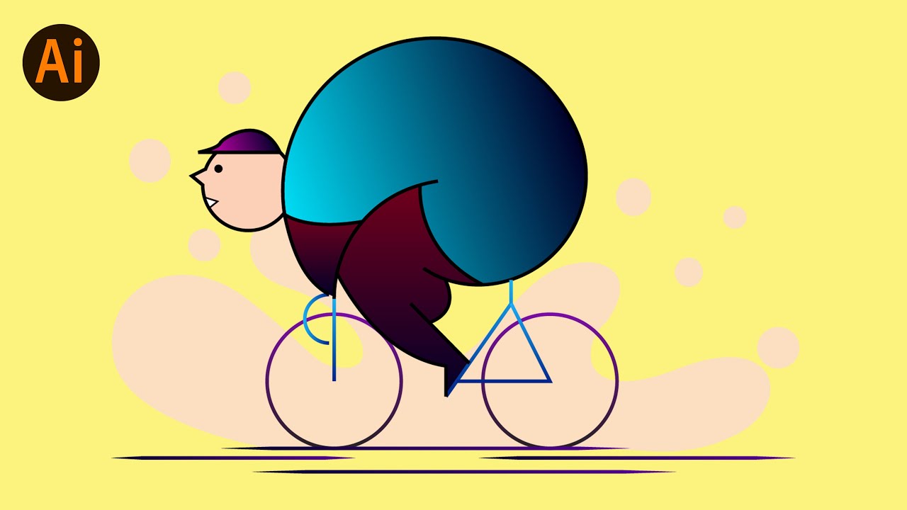 VECTOR DESIGN | Cyclist | Adobe illustrator | Timelapse video - YouTube