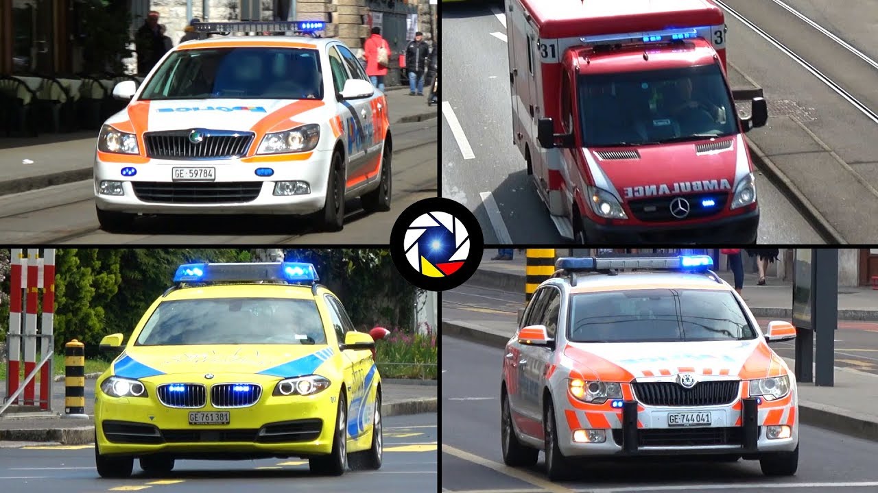 Police Cars and Ambulances responding Compilation Lights + Sirens - YouTube