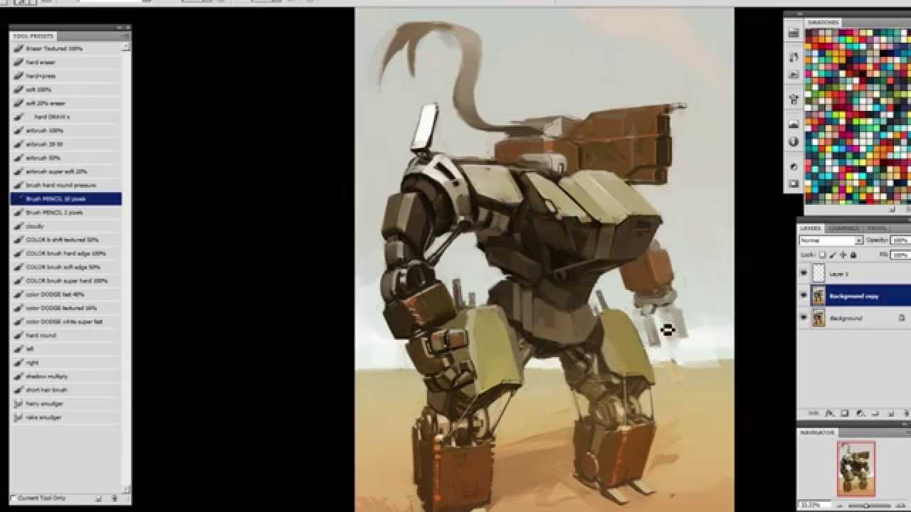 Timelapse Painting : Desert Mech - YouTube