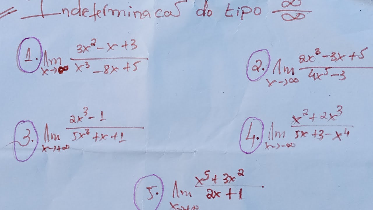 [PASSO A PASSO] Indeterminação do tipo infinito sobre infinito (0/0 ...
