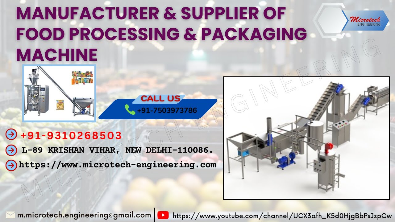MANUFACTURER & SUPPLIER OF FOOD PROCESSING & PACKAGING MACHINE - YouTube