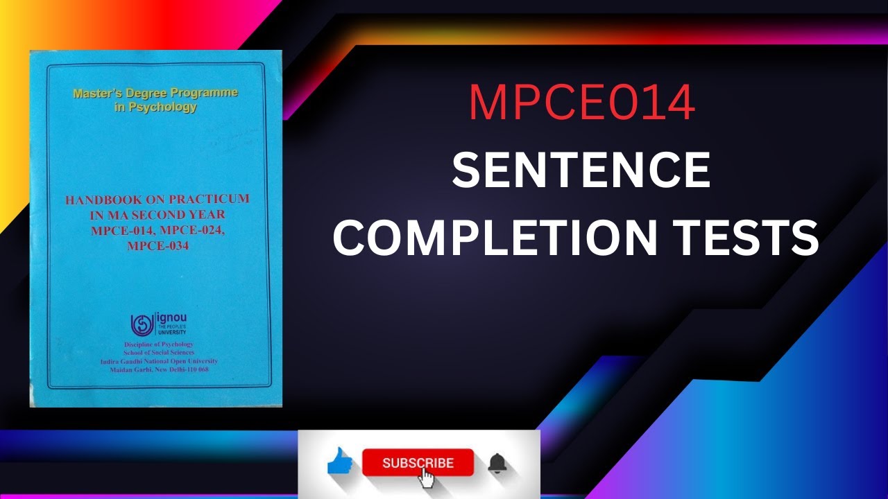 How to Prepare for Sentence Completion Tests | MA Psychology - YouTube