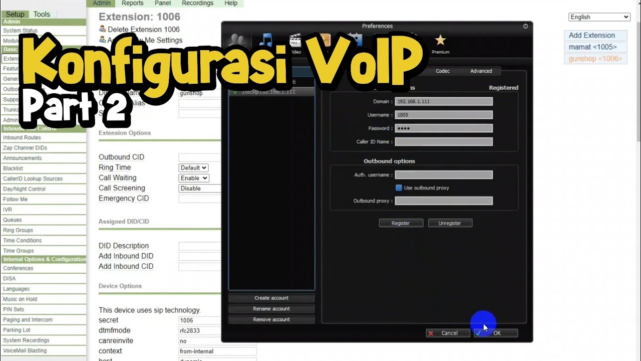 Konfigurasi VoIP Trixbox dengan Client Smartphone - YouTube