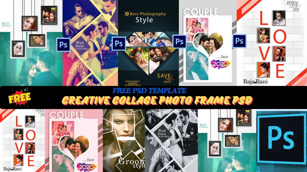 Creative Collage Photo Frame l Free PSD l Trending Customized Frame l ...