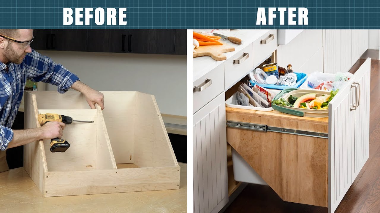 How to Build a Recycling Bin That Fits Into Your Cabinet - YouTube