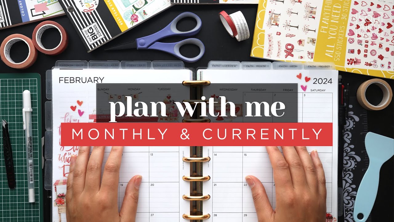 FEBRUARY PLAN WITH ME :: Memory A Day & Currently Page Monthly Setup in ...