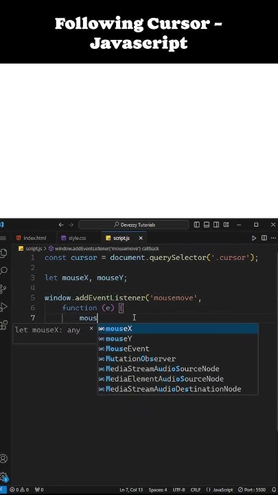 Following Cursor Animation | Smooth Mouse Tracking Effect using HTML, CSS & JavaScript - YouTube