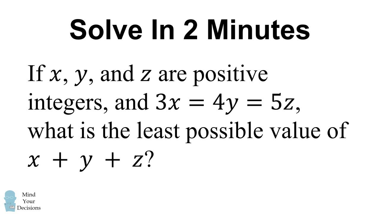 Tricky Test Problem How To Solve In 2 Minutes YouTube tricky-test-problem-how-to-solve-in-2-minutes-youtube