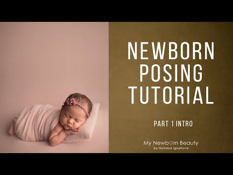 Tutorial zum Posieren von Neugeborenen. Sitzungsablauf 5 verschiedene Posen. Stroboskoplicht