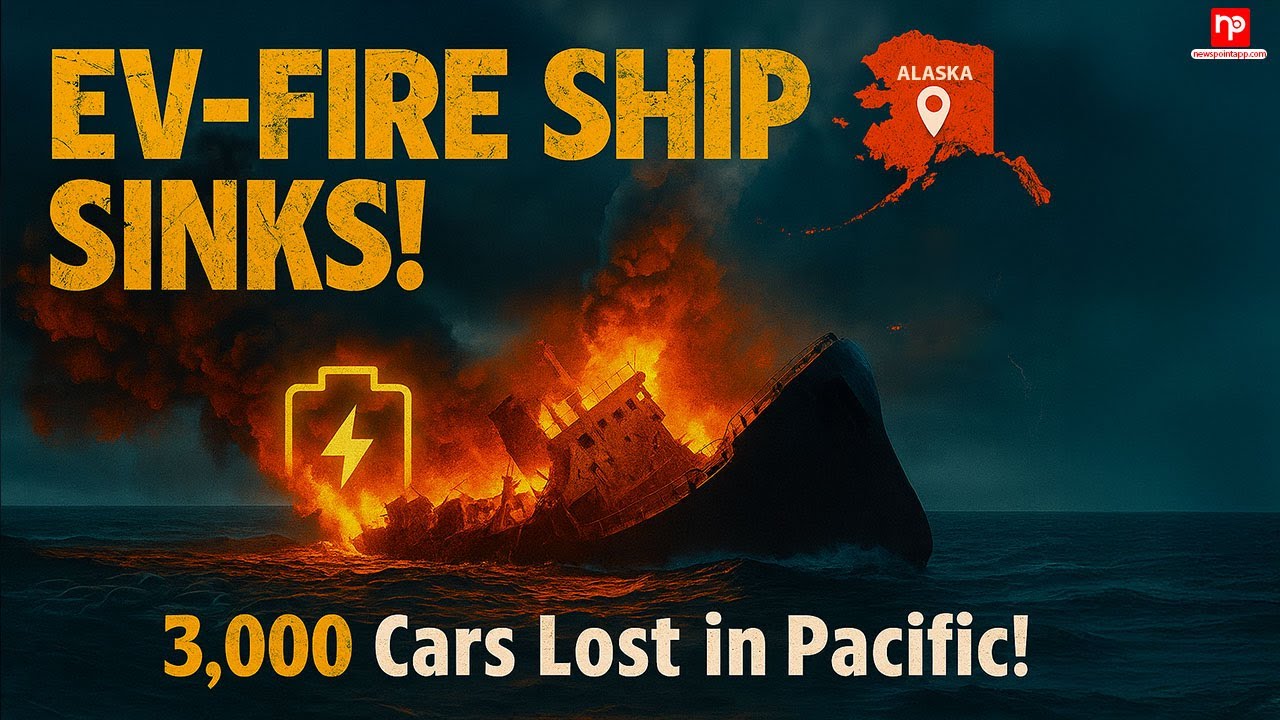 EV Fire Disaster Sinks Ship with 3000 Cars in Pacific - YouTube
