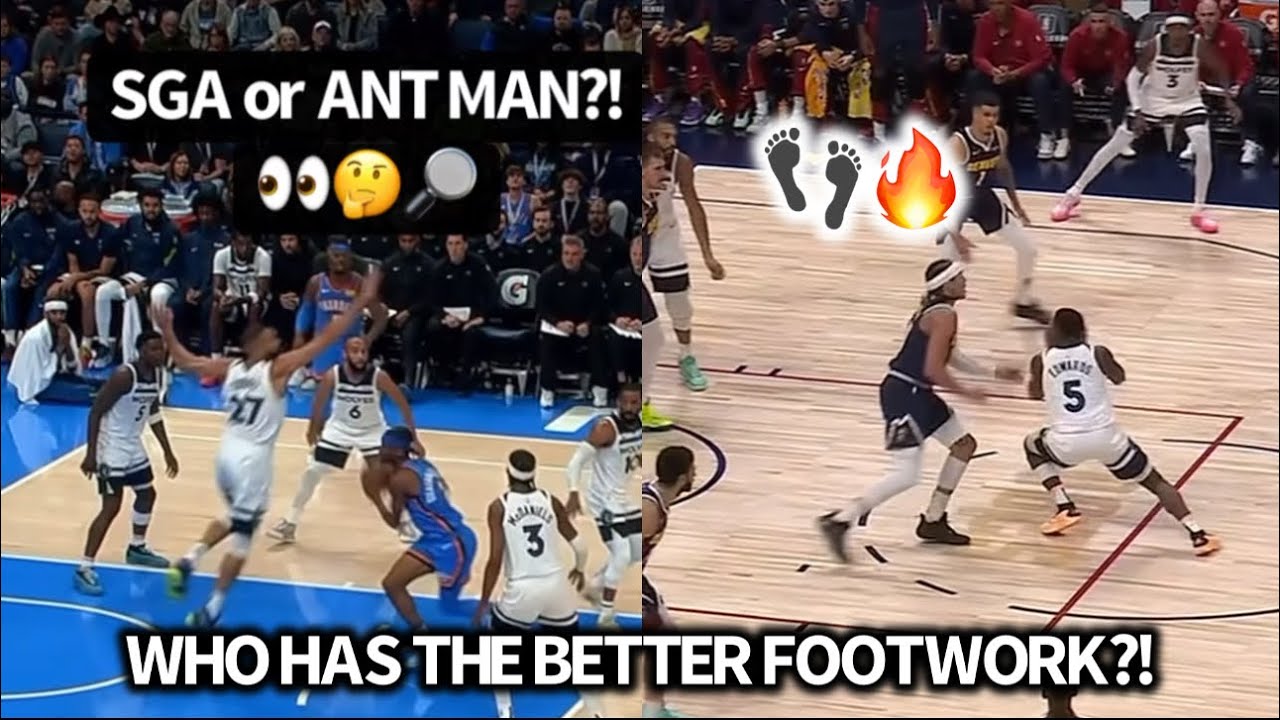 WHO HAS THE BETTER FOOTWORK? SGA OR ANT?! 👀🤔 #mdwbasketball #nba #shai ...