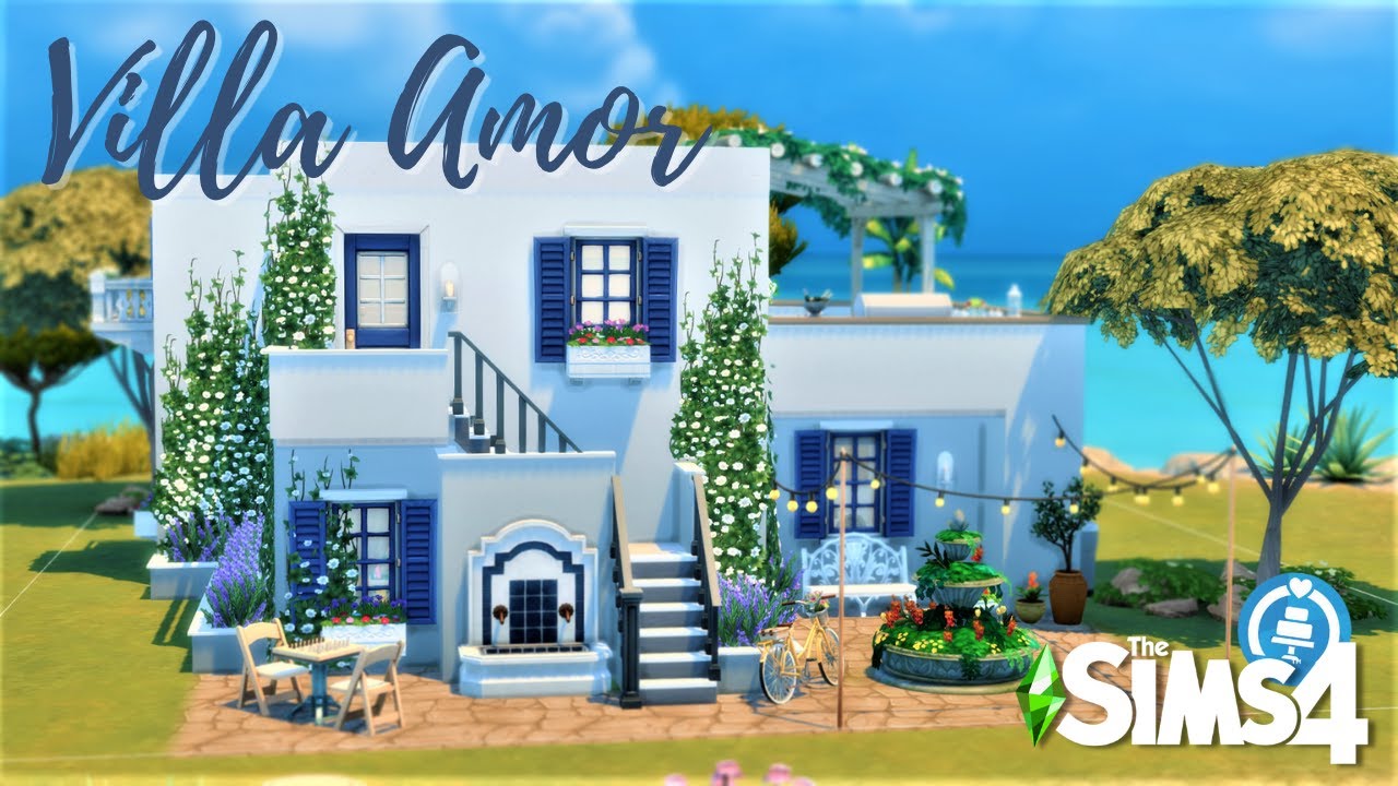 GREEK INSPIRED FAMILY HOME 🌞 - The Sims 4 Speedbuild - No CC - YouTube