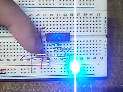 On off Switch - touch sensor made of two NAND elements (RS trigger ...
