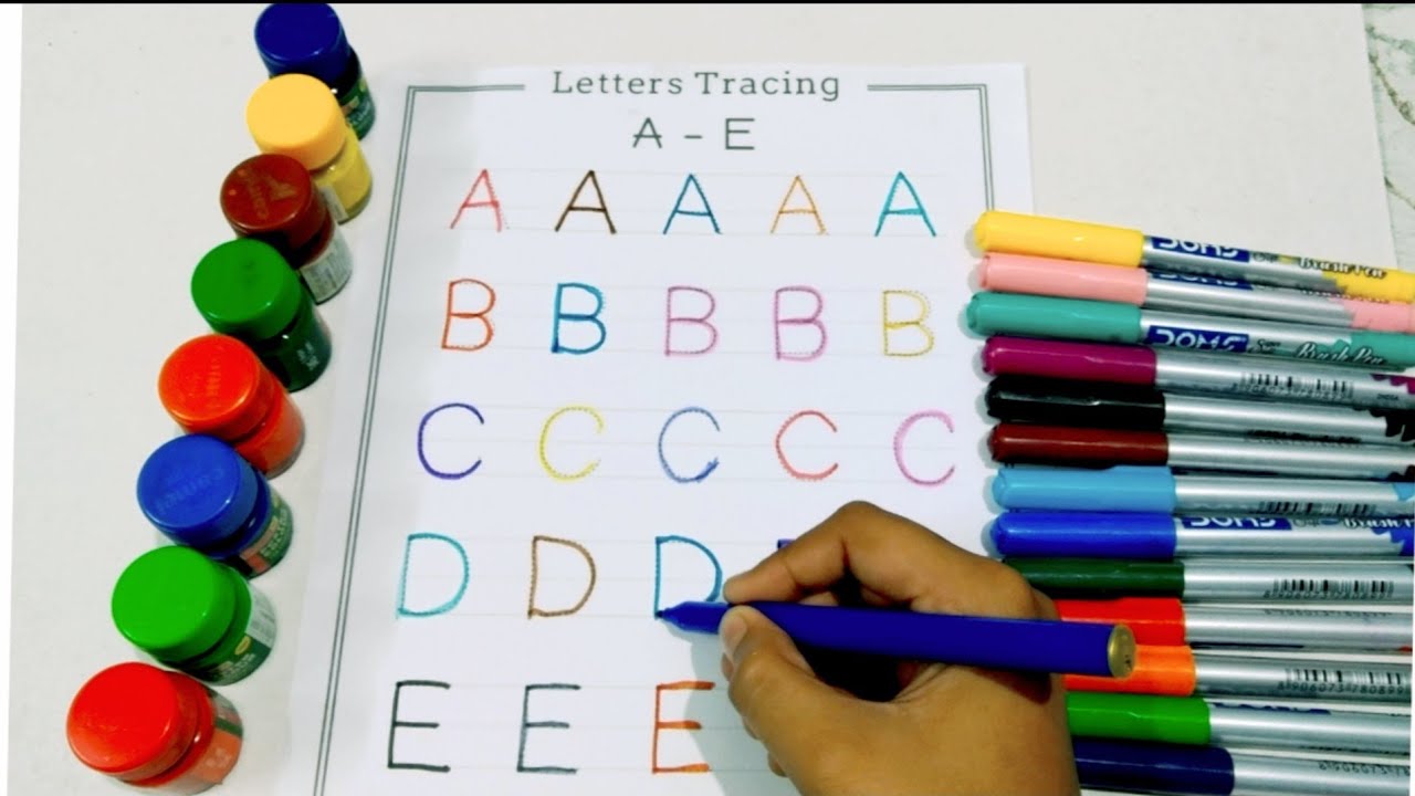 Writing alphabet A to E ||ABCDE || @Kids Star Tv . - YouTube