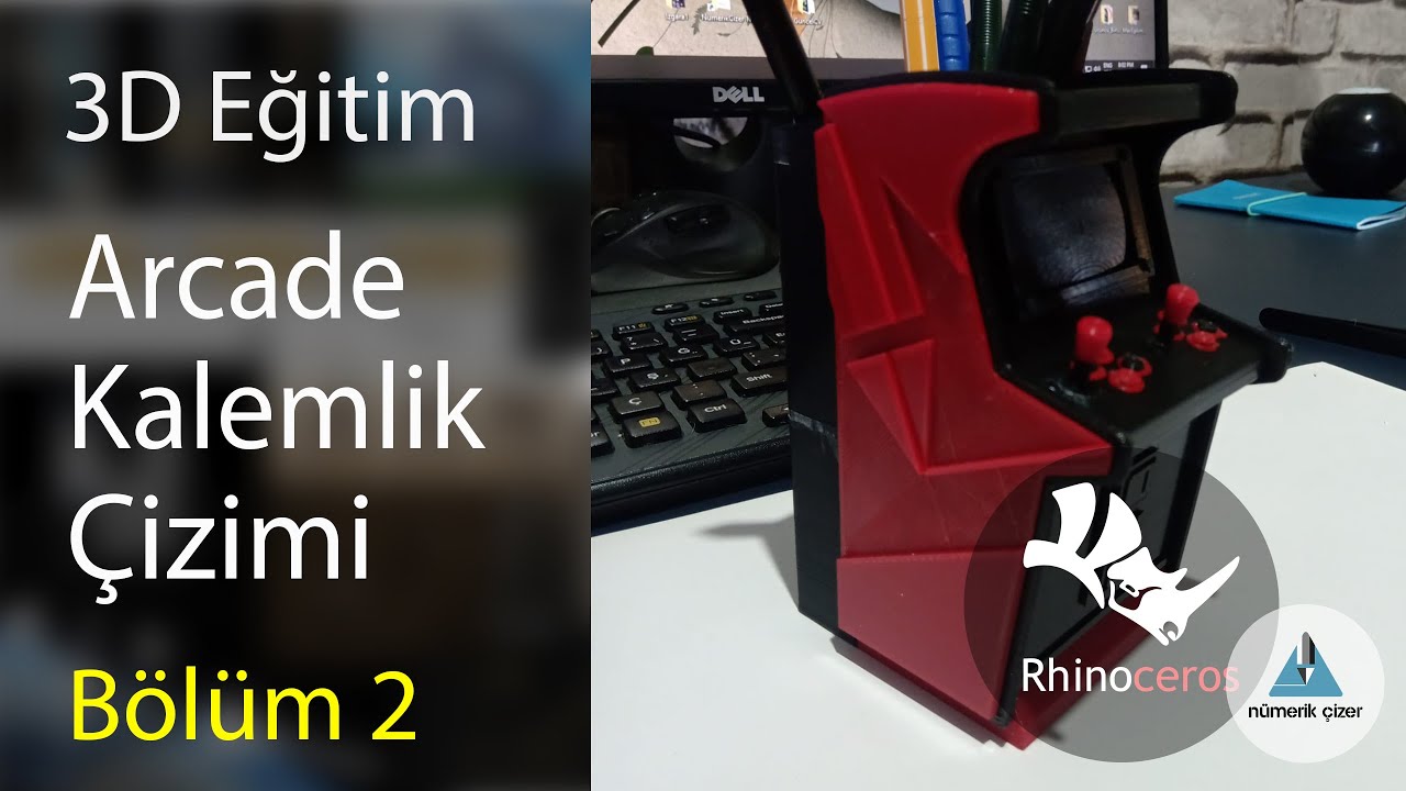 Rhino 3D Eğitim - Bölüm 13 Ders 2 - Arcade Tasarımlı Kalemlik Çizimi ...