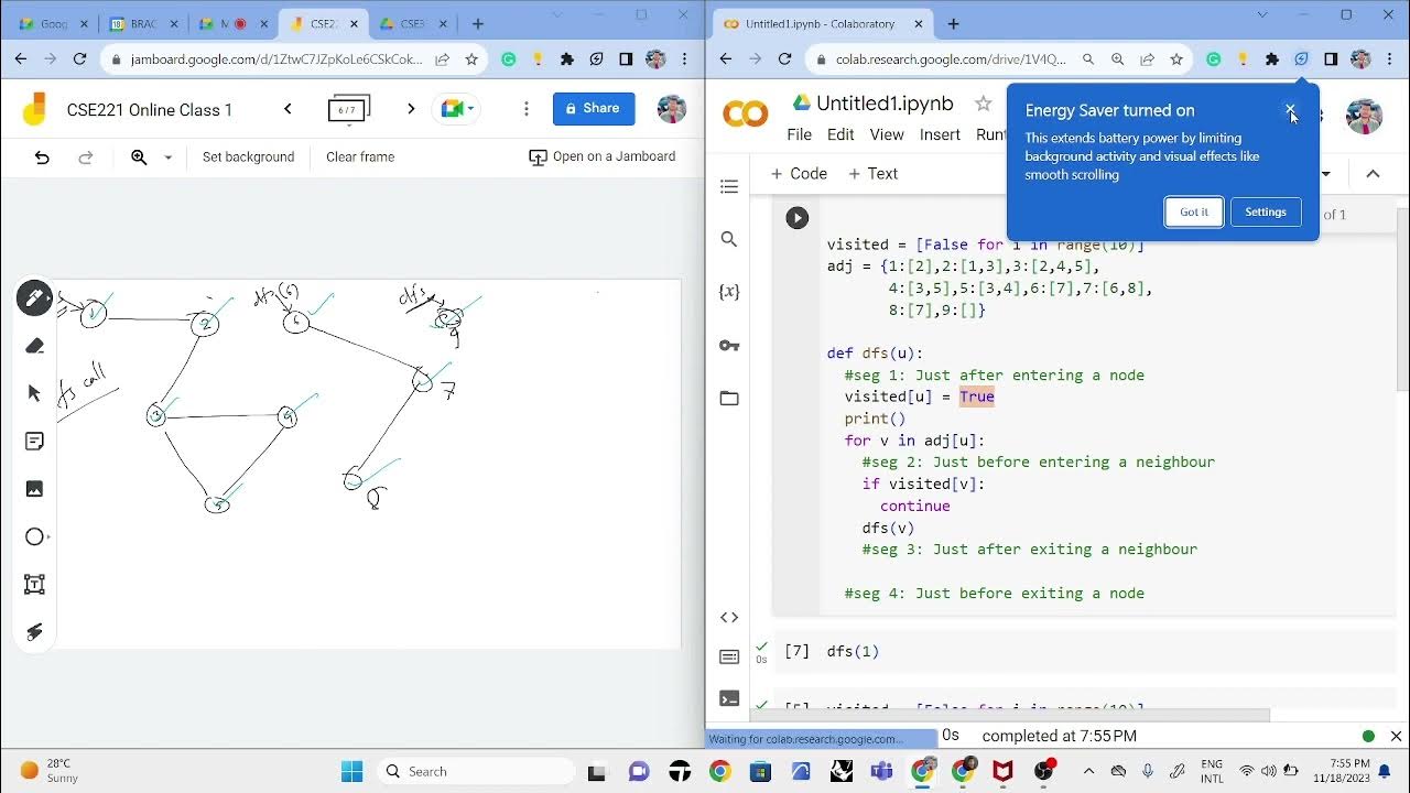 FHZ CSE221 Online Class 2 : DFS Application (Connected Components) | Farhan Feroz - YouTube