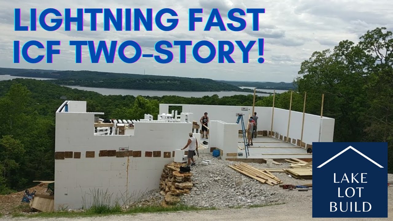 ICF Second Floor is Going On! Tying the basement ICF walls to the next story. - YouTube