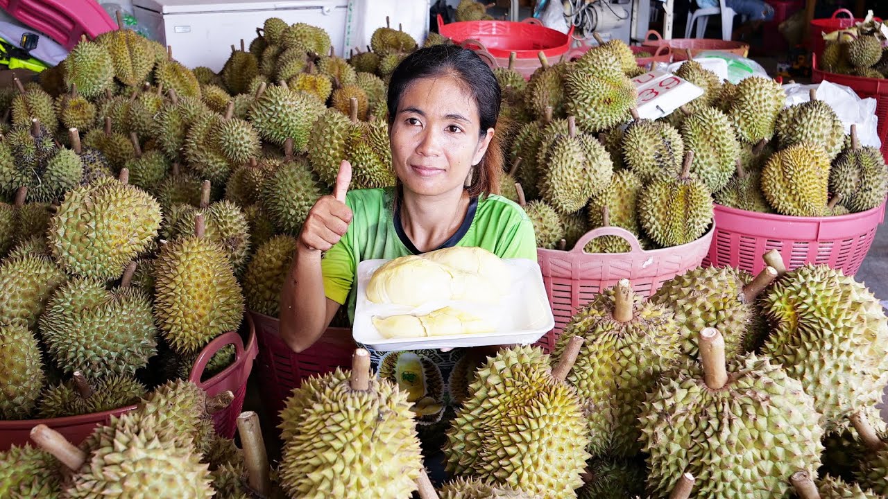 Well-cooked durian cutting technique!!!The taste of heaven, durian ...