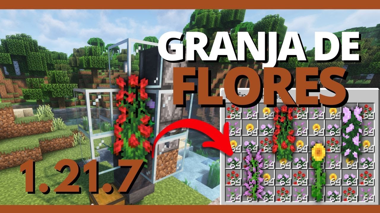 🌸 Cómo hacer una GRANJA de FLORES automática en Minecraft 1.21.7 ...